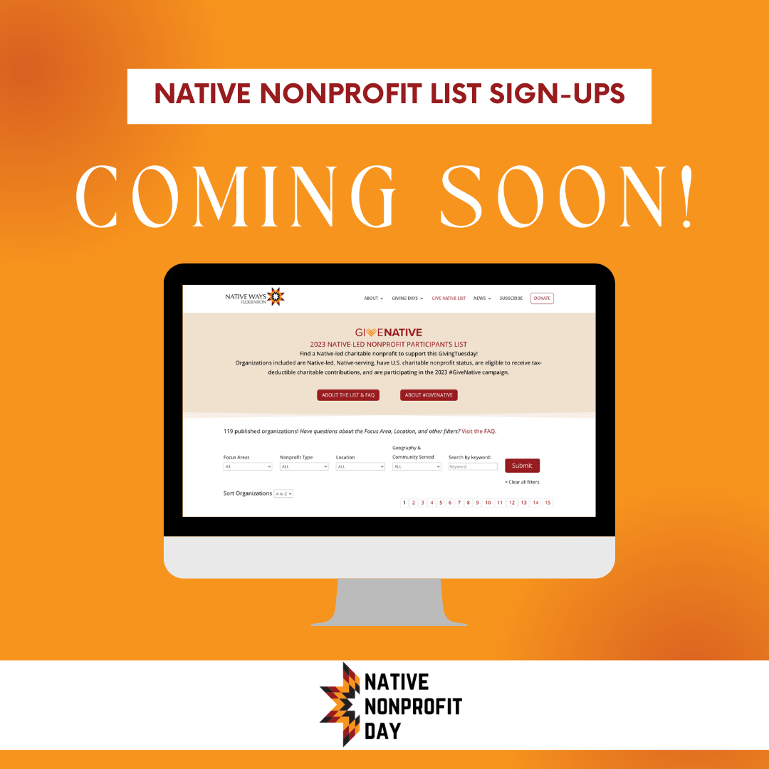Native Nonprofit Day | Native Ways Federation